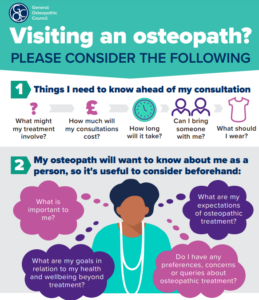 Visiting an osteopath leaflet – Continuing Professional Development